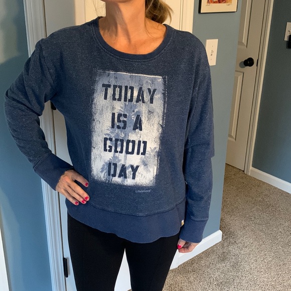 Life Is Good | Tops | Life Is Good Blue Sweatshirt | Poshmark